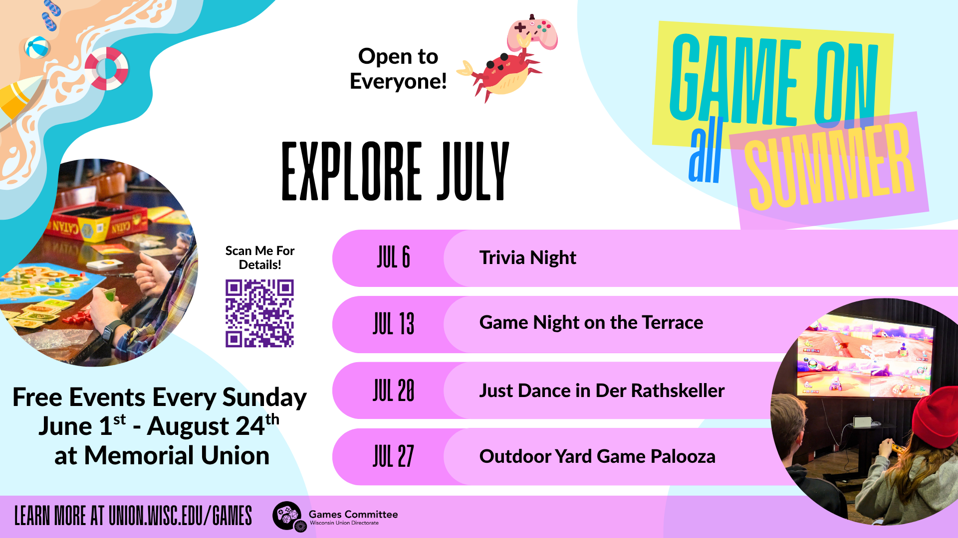 Board Games on the Terrace | Wisconsin Union